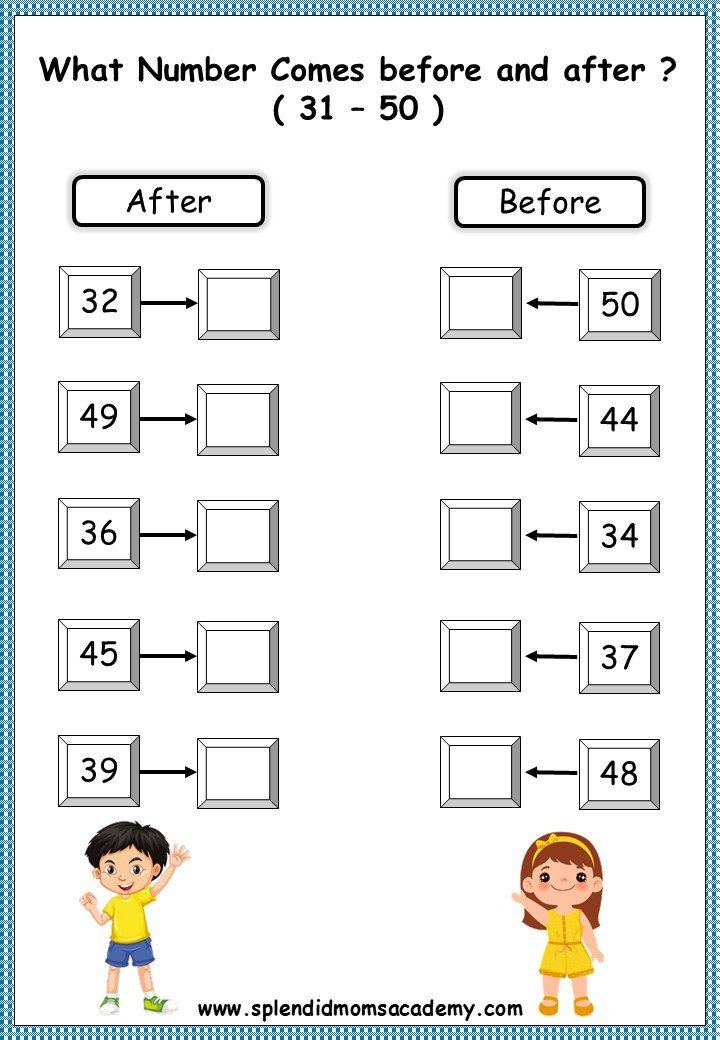 Before After Between Numbers