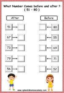 Before After Between Numbers