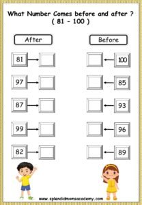 Before After Between Numbers