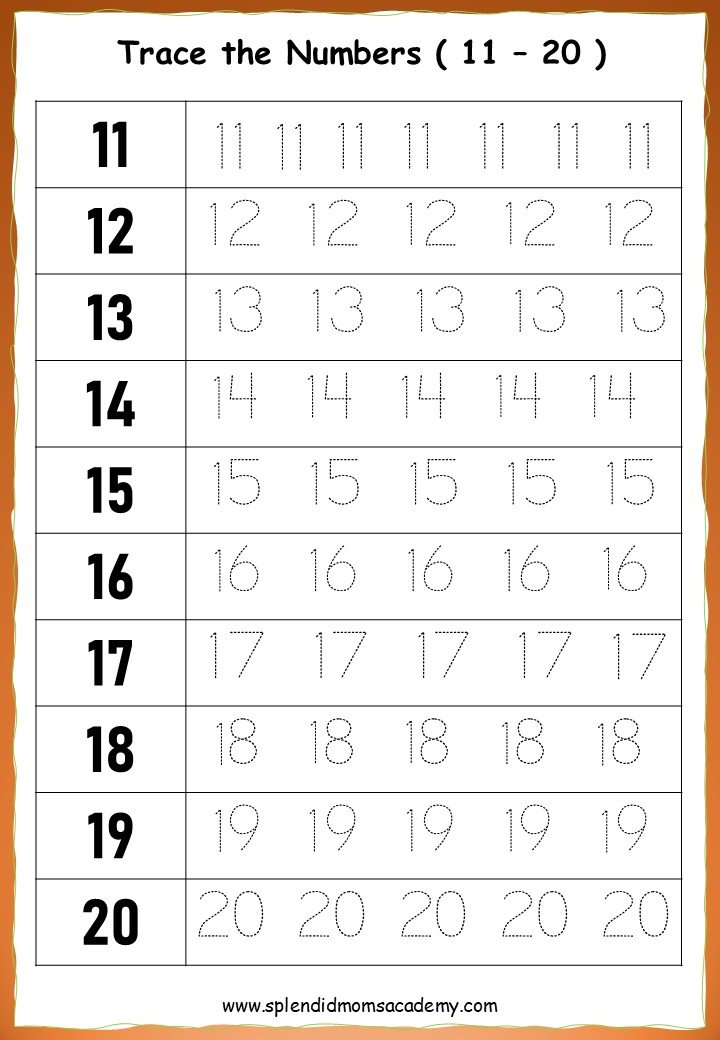 Number tracing 1 to 50