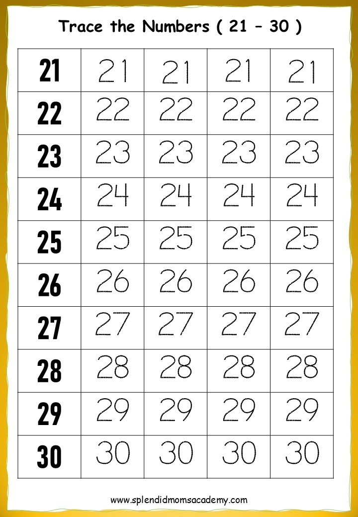 Number tracing 1 to 50